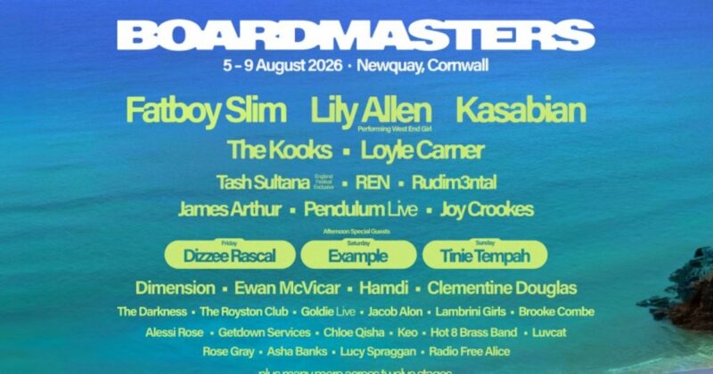 Boardmasters Line Up 2026 - WESHOOTMUSIC.COM